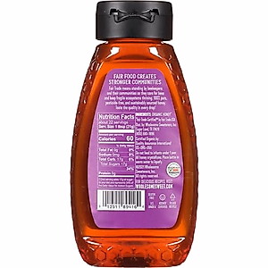 Wholesome Sweeteners Organic Raw Unfiltered Honey, Pesticide Free, Fair Trade, Non GMO & Non Glyphosate, 16 Ounce Squeeze Bottle (Pack of 1) (00280721)