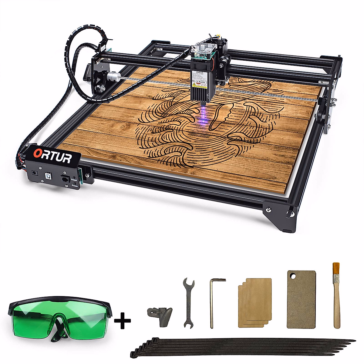 ORTUR Laser Master 2 S2 LU2-10A Laser Engraver Laser, 10000mW Engraving Cutting Machine, DIY Laser Marking for Metal, Laser Class 1