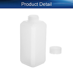 Bettomshin 10Pcs Narrow Mouth HDPE Reagent Bottle, 250mL/8.45oz Square Plastic Lab Chemical Reagent Bottle, Leak Proof, Translucent Sample Sealing Liquid/Solid Storage Container with Caps