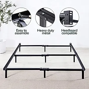 ZINUS Compack Metal Bed Frame, 7 Inch Support Bed Frame for Box Spring and Mattress Set, Black, California King