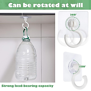 10 Pieces Adhesive Ceiling Hooks, Sticky Hooks Clear Hooks for Walls No Damage, Ceiling Hooks for Hanging, Outdoor Clear Adhesive Hooks (White)