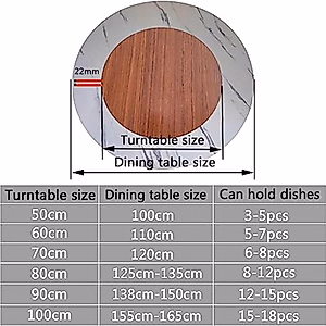 VERDDE Tempered Glass Lazy Susan 20in 30in Turntable 360 Degree Swivel Round Dining Table Large Tabletop Serving Plate - 360 Degree Swivel (Size : 70cm/28in)