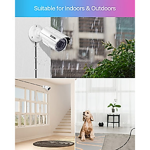 ZOSI 1 Pack 100ft (30 Meters) 2-in-1 Video Power Cable, BNC Extension Surveillance Camera Cables for Video Security Systems (Included 1X BNC Connectors and 1X RCA Adapters)