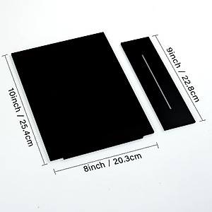 JINMURY 8x10 Inch Black Acrylic Sign with Stand | 5 Pack Blank Acrylic Table Signs and Base for DIY Wedding Table Numbers, Wedding Signage, Events& Parties (Black, 8x10 Inch)