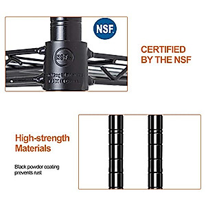 Storage Shelves 4 Tier Wire Shelving Unit Heavy Duty Metal Shelf with Wheels 36" Lx 14" Wx 54" H Adjustable Layer Rack Utility Shelf Garage Shelving Kitchen Shelf Pantry Shelves,1000 LBS, Black