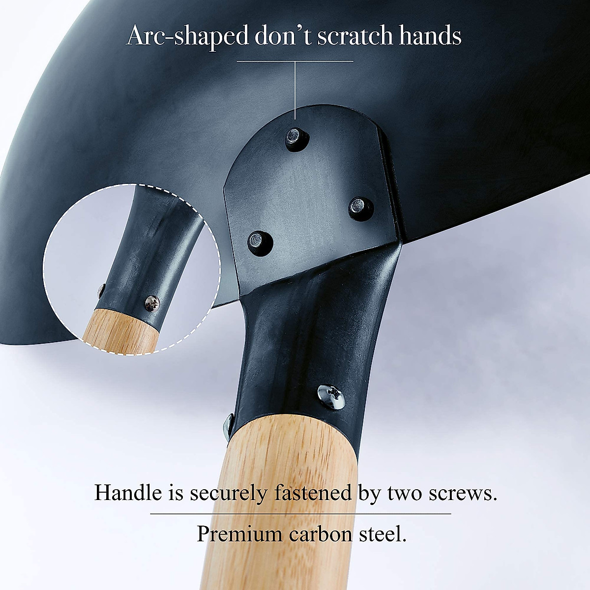 Letschef Preseasoned Carbon Steel Wok 14 Inches Hand Hammered Chinese Traditional Wok and Stir Fry Pan Round Bottom with Bamboo Handle PFOA Free Cookware