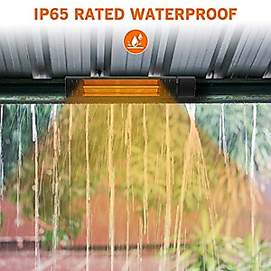 Electric Outdoor Patio Heater, Wall-Mounted Infrared Heater with Remote Control, 1500W Fast Heat Gold Tube Super Quiet Ceiling Heater for Garage