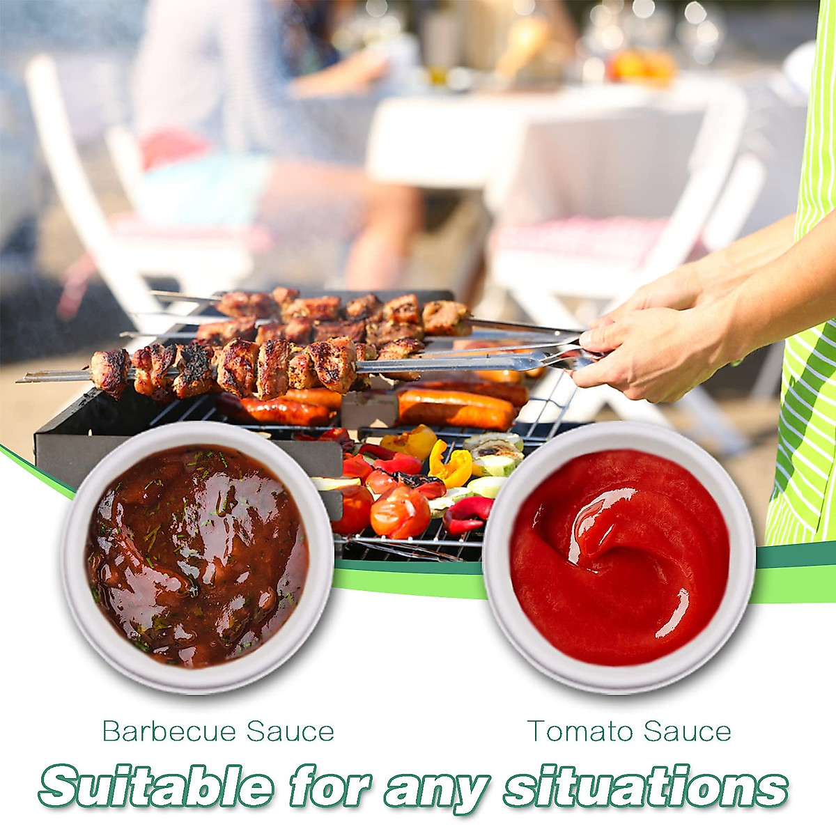 Hamiggaa 100 Pcs 8oz Disposable Paper Bowls,Natural Compostable Bowls,White Heavy-Duty Bagasse Bowls for Parties,Catering and Everyday Use