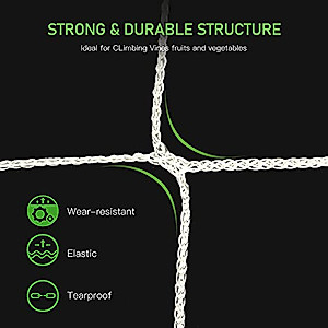 Trellis Netting, CANAGROW Heavy-Duty Garden Plant Trellis Netting for Climbing Plants, Outdoor Indoor Grow Net for Beans Tomatoes Peas Pumpkin Flowers, 6 x 15ft, 1 Pack