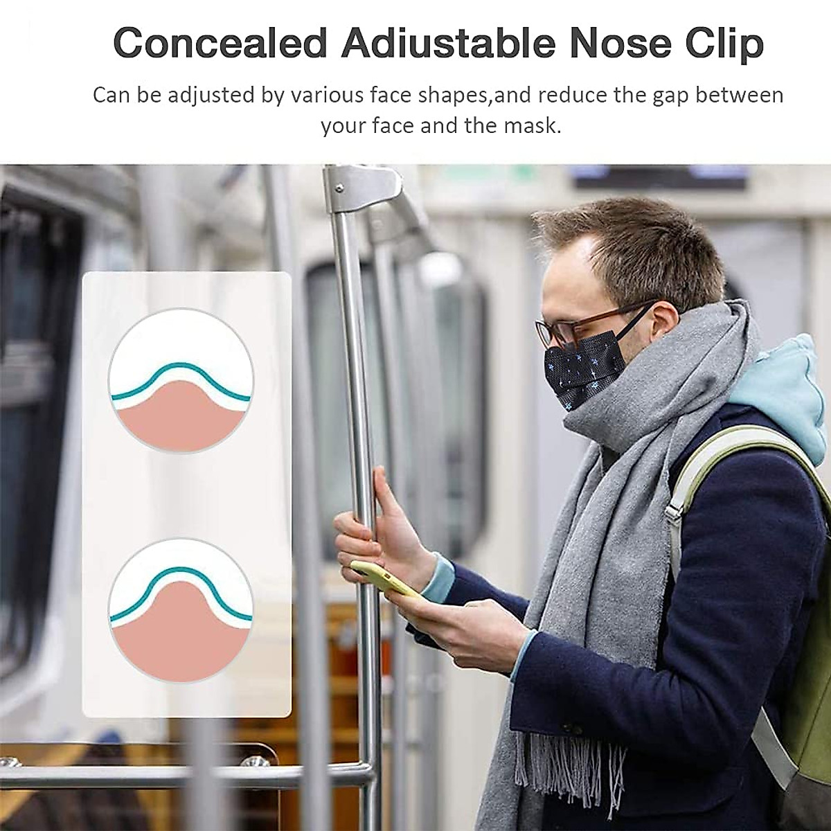 100 Pcs Disposable Face Masks - 3-layer Breathable Color Masks, Comfortable Protective Mouth Cover with Nose Clip,Disposable Colorful Masks for Adults