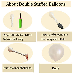 Pearl Balloon Arch Pearl White Sand Double Stuffed Balloons Arch With Pearl Stickers 5/10/12/18 Inch Bridal Shower Balloon Arch Pearl Ivory Balloon Garland For Wedding Birthday Baby Shower Decorations