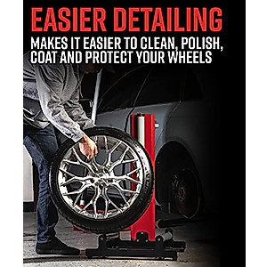 Adam's Rolling Wheel Detailing Stand - Wheel & Tire Car Detailing Roller for Wheel Cleaning, Ceramic Coating, Applying Tire Shine & Car Wheel Wash | Garage Accessory for Detailers