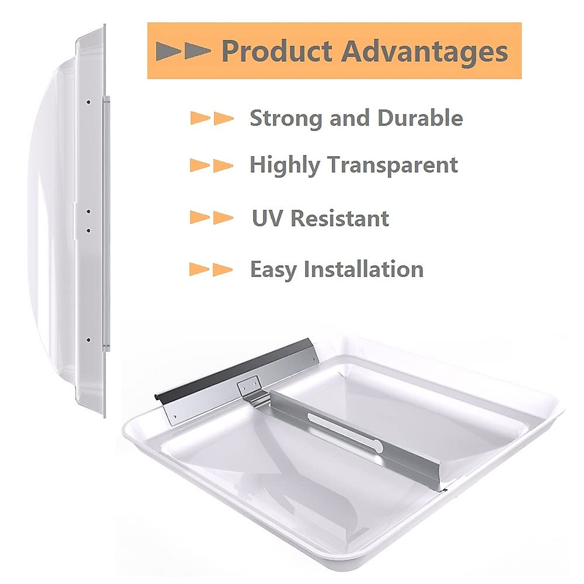 LQKUMJG 14" Universal RV Roof Vent Cover Waterproof Vent Lid Replacement for Camper Trailer Motorhome (White 1 Pack)