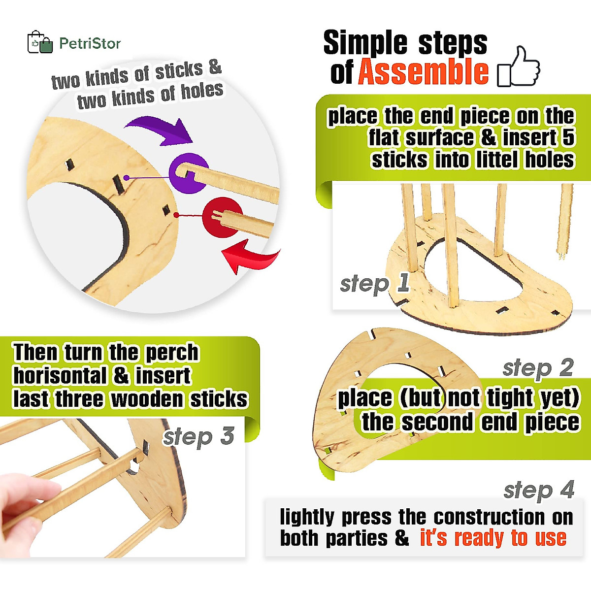 Wooden Chicken Perch for Baby Chick - Chick Roosting Bar with 7 Crossbars - Chick Roost for Brooder - Chicken Roosting Bars - Baby Chick Perch - Baby Chicken Toy