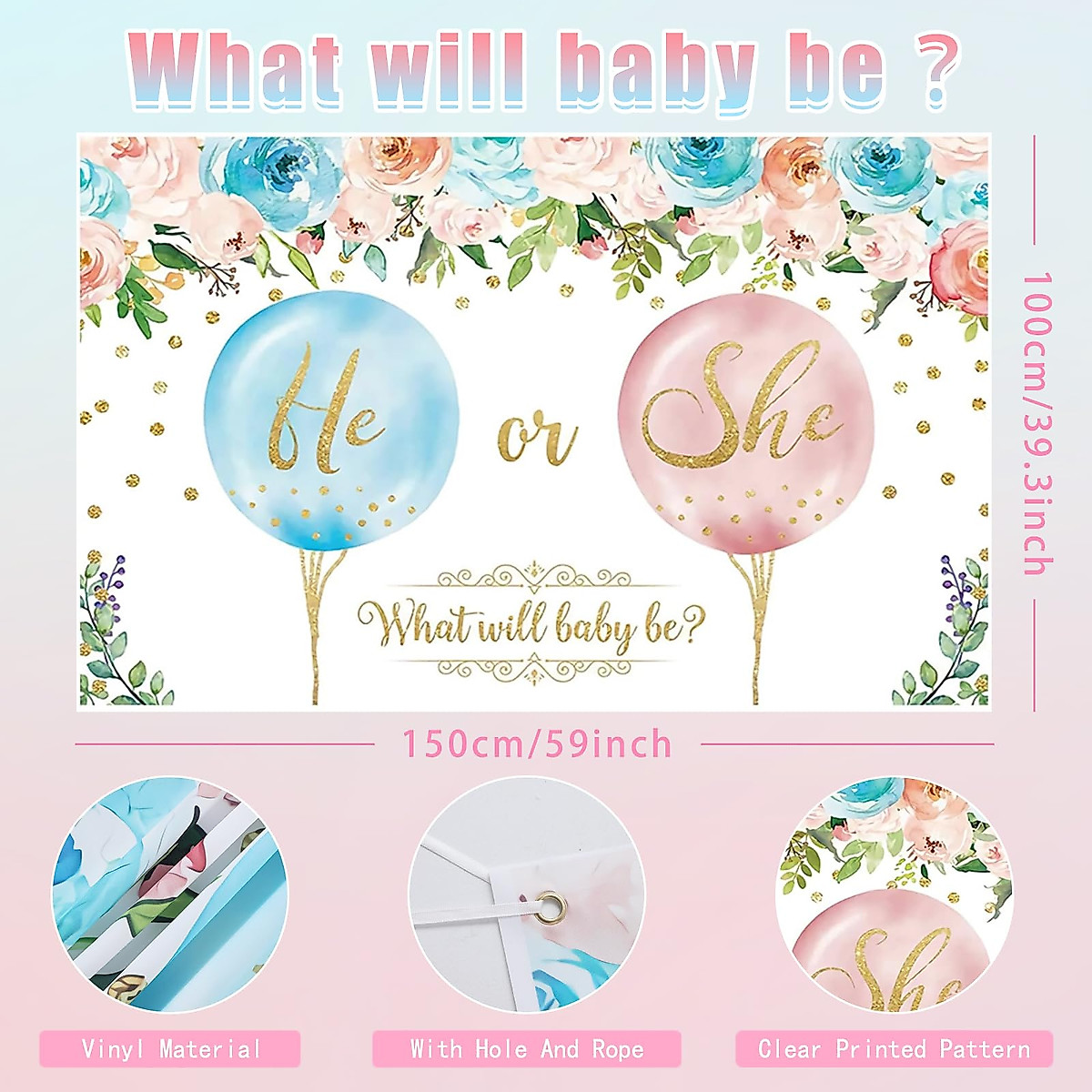 DoreenBow Baby Boxes Gender Reveal Balloon Decorations Kit Pink and Blue Balloons Arch Kit 4Pcs Baby Box with Letters(BABY) for Baby Shower Birthday Decor Gender Reveal Party Decor Supplies