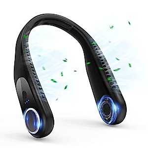 Hoizoxee 4000mAh Portable Fan, Wearable Bladeless Neck Fan, Battery Powered Personal Fan，Suitable for Indoor and Outdoor Sports,Home,Office,Travel