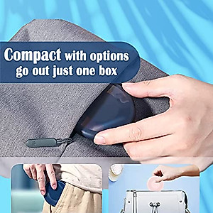 Multi USB Charging Adapter Cable Kit, USB C to Lighting Adapter Box, Conversion Set USB A & Type C to Male Micro/Type C/Lightning, Data Transfer, Card Storage, Tray Eject Pin, Phone Holder (Blue)