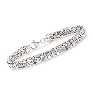 Ross-Simons Sterling Silver Wheat-Link Bracelet. 7 inches