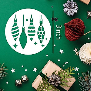 Christmas Stencils for Painting on Wood,3x3” Reusable Holiday Xmas Stencil Drawing Templates for Christmas Tree/Tier Tray/Window Decor