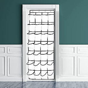 Uzifa Over The Door Hanging Organizer- 28 Mesh Pockets Large Hanging Rack Holder for Closet Doors, Shoes, Sneakers & Home Accessories