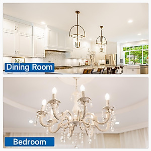 SHINESTAR 12-Pack E12 Candelabra LED Light Bulbs, 60 Watt Equivalent, Daylight 5000K, Dimmable