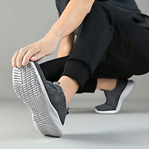 Lamincoa Men's Tennis Shoes Slip On Lightweight Athletic Fashion Casual Sneakers for Walking Running Gym Fitness Gray US 9.5