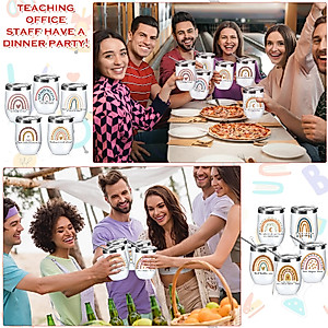 Inbagi Teacher Appreciation Gifts Bulk, Teacher Appreciation Stainless Steel Tumbler with Lids Appreciation Rainbow Mugs Thank You Teacher Gift End of Year for Teacher Day Women Mentor(12 OZ, 10 Pcs)