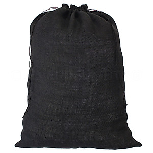 CleverDelights 18" x 24" Black Burlap Bags - 2 Pack - Jute Burlap Drawstring Sacks - 18x24 Inch