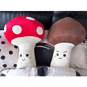 Hofun4U Mushroom Plush Pillow, Mushroom Stuffed Plush, Mushroom Plush Body Pillow Home Decoration Birthday for Kids Adults (Red,35 inch)