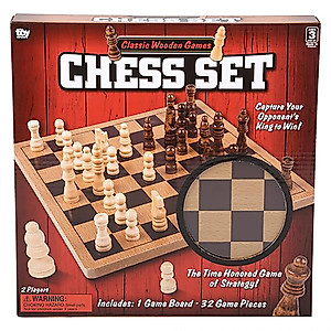The Dreidel Company Classic Wooden Board Games, Great for Prizes, 10" (10" Wooden Checkers)
