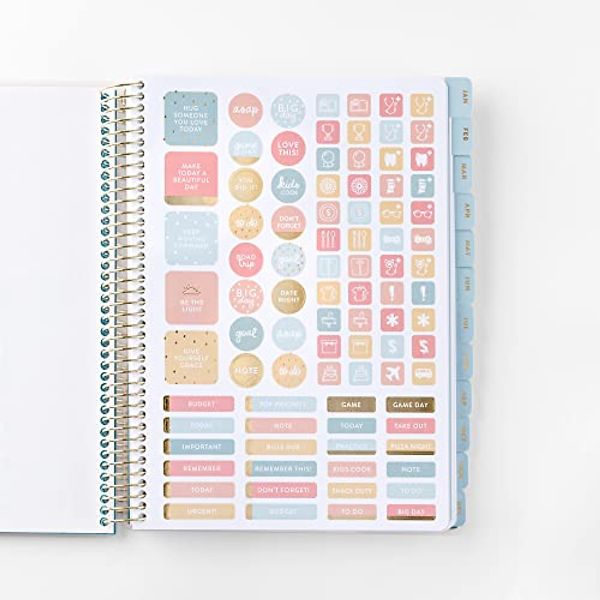 PPP 2023 Home Planner (Blue Leaf) | Work from Home Planner w/Stickers | Daily Checklist | Monthly Budget Worksheet | Monthly Calendar Layout | Vacation Checklist | Coil Binding | Poly Laminated Cover