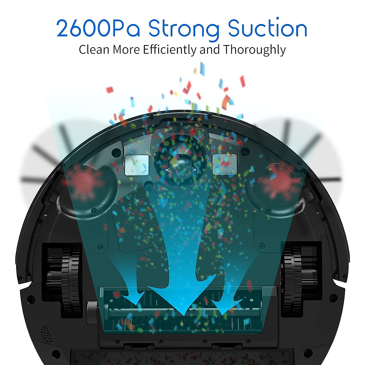 AIRROBO Robot Vacuum Cleaner, 2600Pa Strong Suction Power Robotic Vacuums, WiFi Connected, App Control, Works with Alexa and Google Home, Self Charging, Ideal for Hard Floor, Carpet, Pet Hair, P10