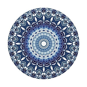 Cell Phone Pop Out Button Holder Mandala Floral Sky Blue PopSockets PopGrip: Swappable Grip for Phones & Tablets