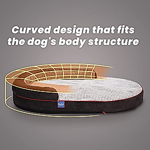 Laifug Memory Foam Oval Dog Bed (54x36x9Inch, Brown), Orthopedic Dog Bed for X-Large Dogs with Durable Waterproof Liner & Removable Washable Cover & Nonskid Bottom