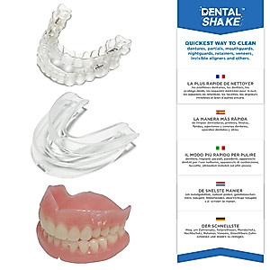 Dental Shake - Shake to Clean Leak Proof Denture Cup, Denture Case and Retainer Holder, Denture Bath and Retainer Cleaner Case, Denture Cleaning Case for Full Dentures