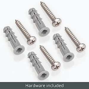 mDesign Metal Wall Mount Paper Towel Holder with Storage Shelf and Hooks for Kitchen, Pantry, Laundry, Garage Organization - Holds Spices, Seasonings, Pot Holders, Cookware - Satin