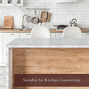 Very Berry Sticker Marble Removable Peel and Stick Wallpaper (24" x 118", White Vein) Contact Paper for Countertops Waterproof