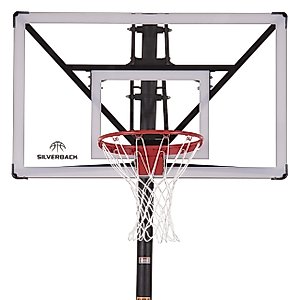 Silverback NXT 54" In-Ground Basketball Hoop with Adjustable-Height Backboard and QuickPlay Design , Black