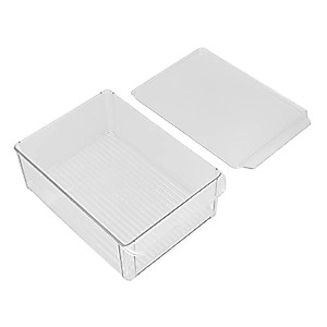 Delaman Pantry Storage Bins with Lid Large Capacity Transparent Food Grade Portable Durable Multifunction Pantry Containers(B)
