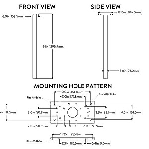 Architectural Mailboxes 7516B-10 Pacifica In-Ground Steel Mailbox Post, Alloy Steel, One Size, Black