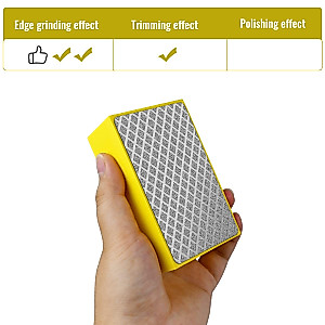1 Pcs Diamond Hand Pad Sanding Block Sharp Glass Grinding Polishing Pad Sanding Block Foam Backing Hand-Held Sanding Block for Sanding Polishing Marble Tile Ceramics (60#)
