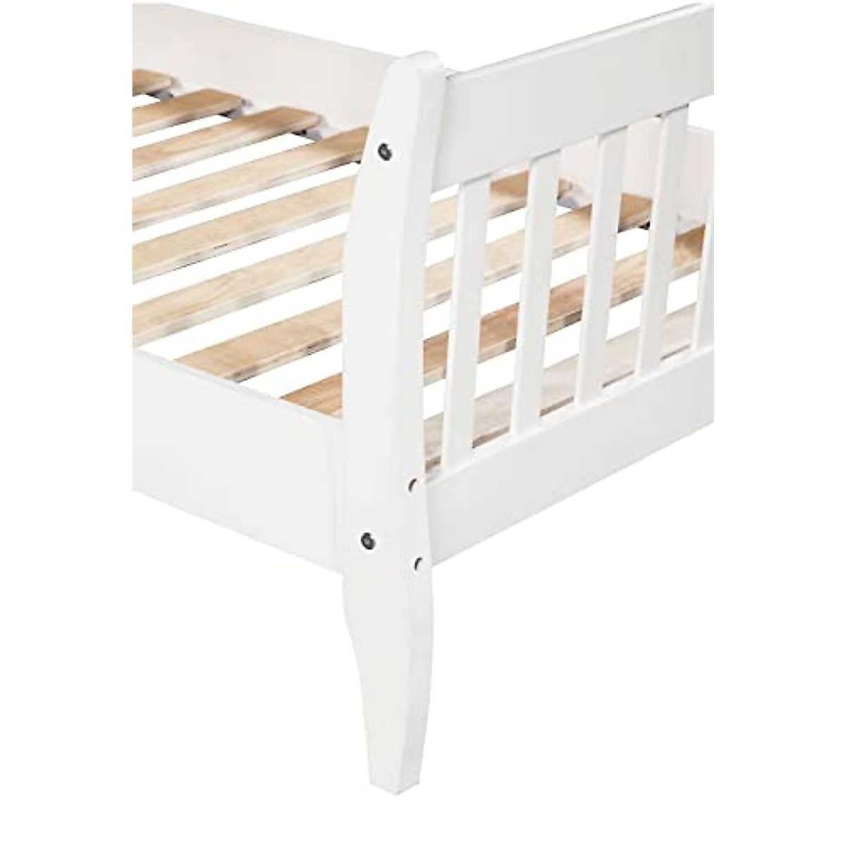 HBRR Wood Platform Bed Frame Twin Wood Bed Frame with Headboard and Footboard, 10”Height for Underbed Storage/No Box Spring Needed/Wooden Slats Support, White