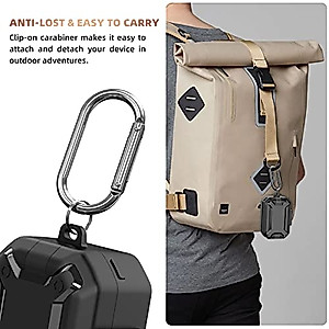 WOFRO Case for Sennheiser Momentum True Wireless 3 Earbuds with Secure Lock Clip Hard Shell Protective Cover Military Armor Series Full-Body Shockproof with Carabiner (Black)