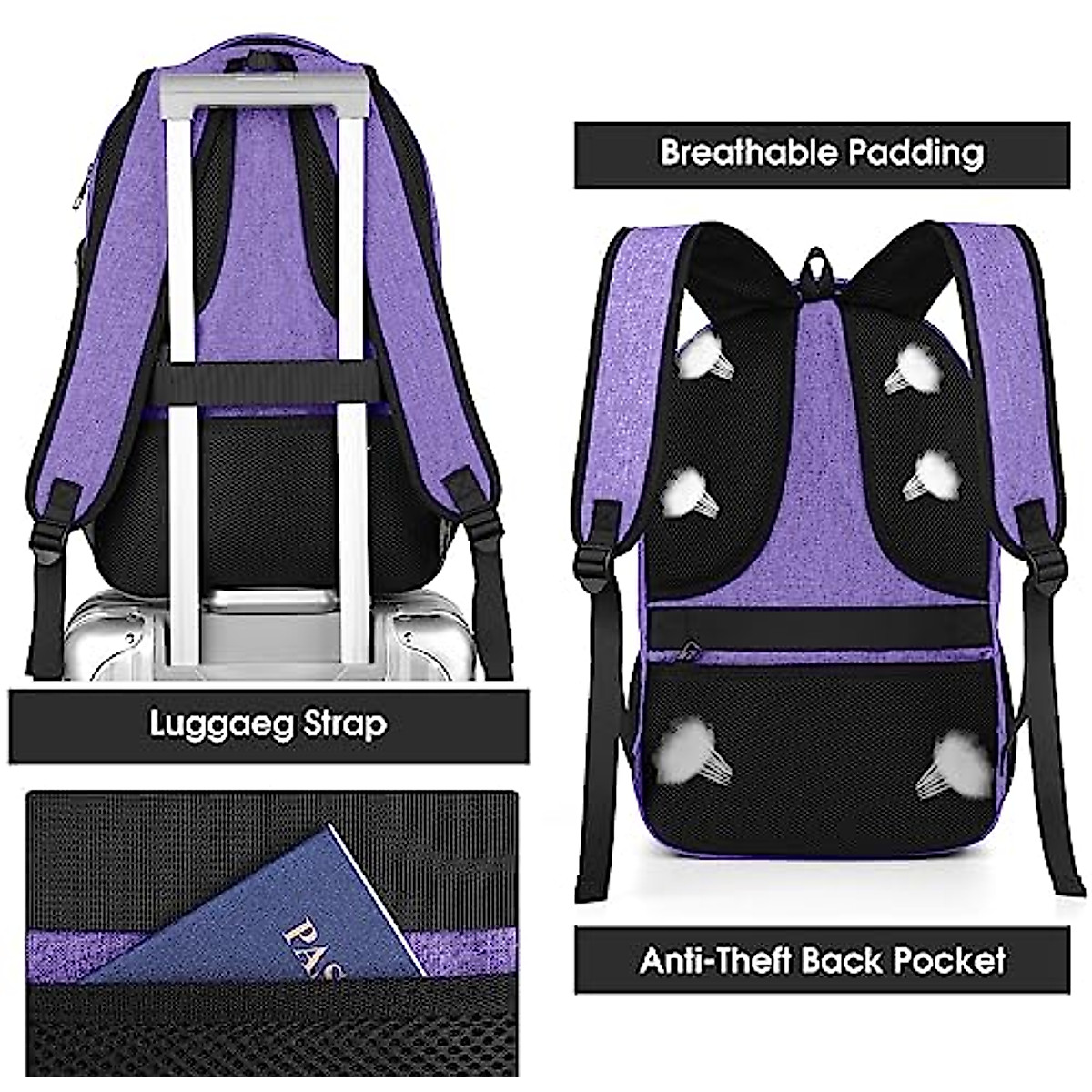 BIKROD Backpack for Men, Large School Backpacks for Teens Water Resistant Travel Back Pack with USB Charging Port, Business Anti Theft Durable Computer Bag Gifts Fits 17.3 Inch Laptop