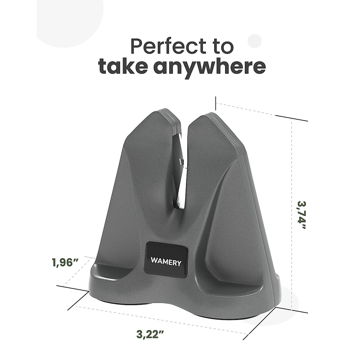 Knife Sharpener for Serrated & Steel Blades - Portable & Adjustable Kitchen, Camping Tool with Ergonomic Handle, Anti-Slip Pads - Suits Most Blade Types, Efficient Pull-Through Sharpening System