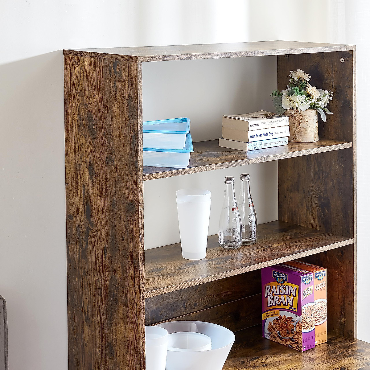 Yak About It® Mini Fridge Dorm Station with Top Shelf - Dark Wood