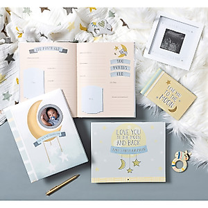 C.R Gibson BPSF-23934 Love You to The Moon and Back Baby Sonogram Picture Frame, 7'' W x 7'' H