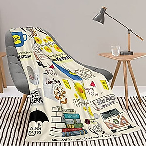 DMEBGUY Throw Blanket Gift, Soft Flannel Blanket for Woman Man Suitable for All Seasons Warm Blanket Home Decor for Sofa Couch Chair Bedroom 50x60
