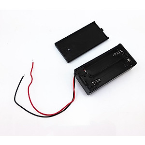 Honbay 10pcs 2AA Battery Holder Storage Case with Wires and On/Off Switch