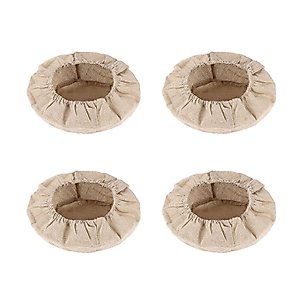 ZYAMY 4pcs Round Bread Proofing Basket Cloth Liner 10" Rattan Baking Dough Basket Cover Natural Rattan Banneton Proofing Cloth
